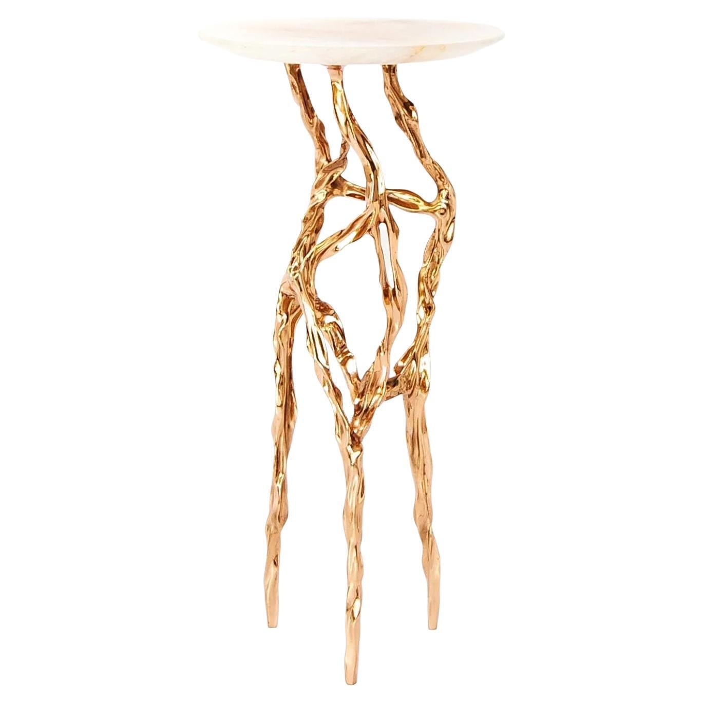 Aretha Drink Table with Onyx Top by Fakasaka Design For Sale at 1stDibs