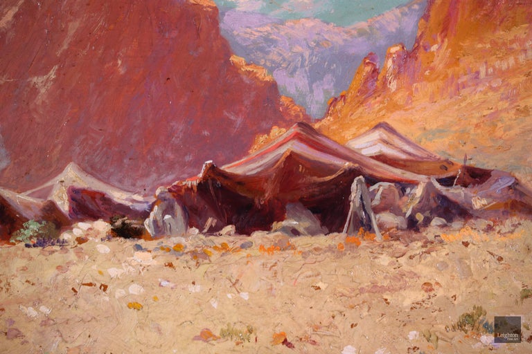 Alexis Auguste Delahogue - Bedouin Camp, Algeria - Orientalist Oil ...