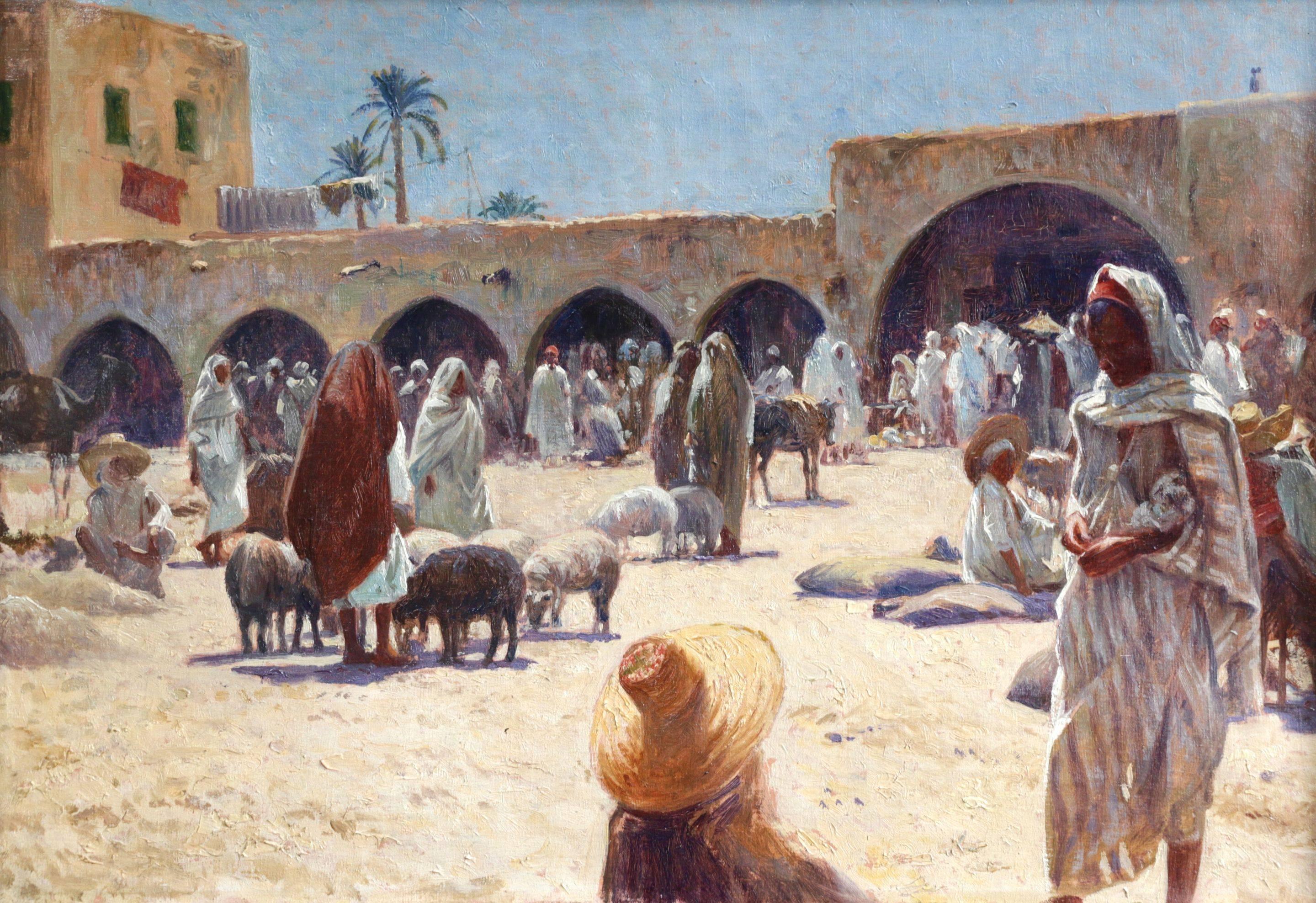 Alexis Auguste Delahogue - Market at Gabes - Tunisia at 1stDibs