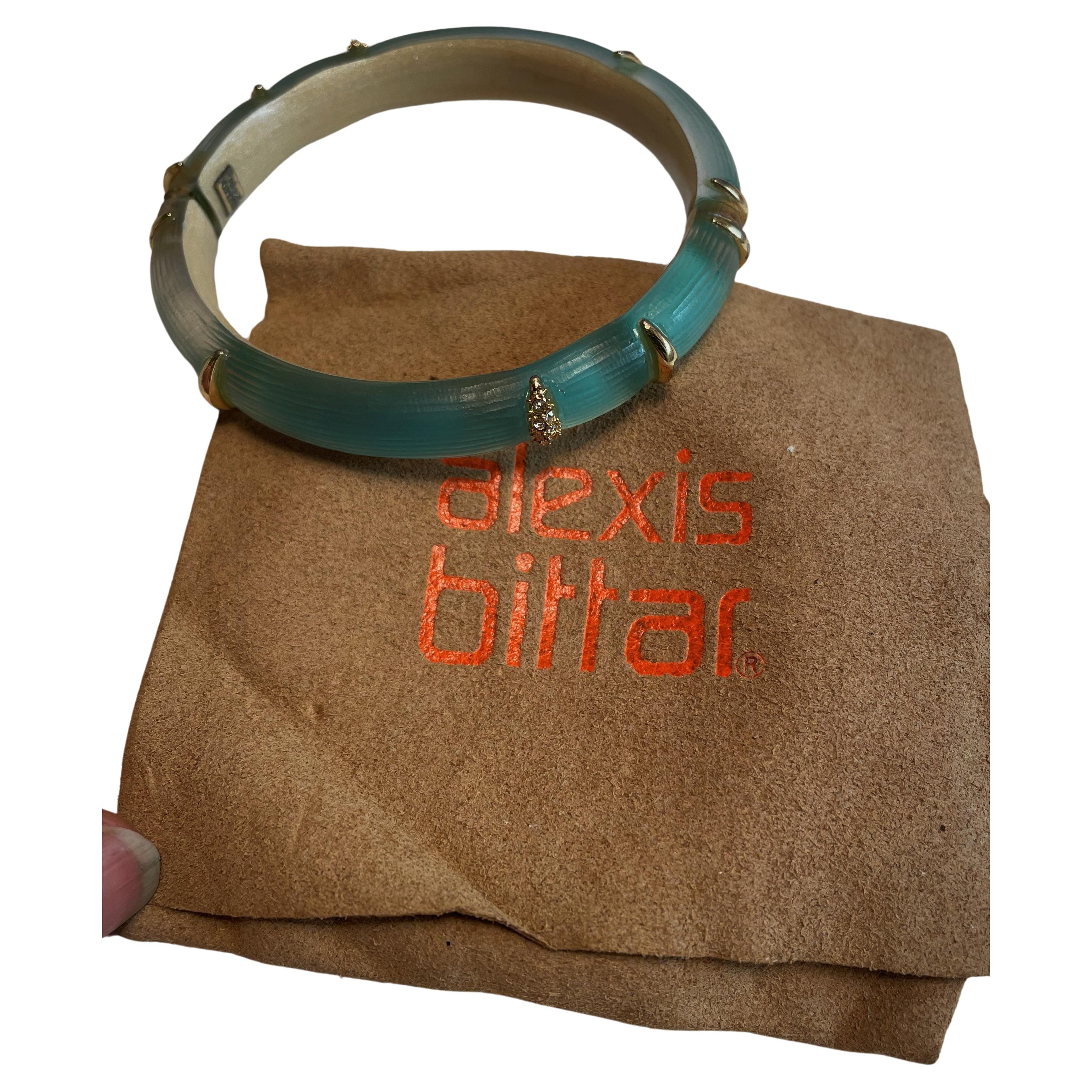 Alexis Bittar Lucite Clamper Hinged Cuff Bracelet W/ Gold Mounts and ...