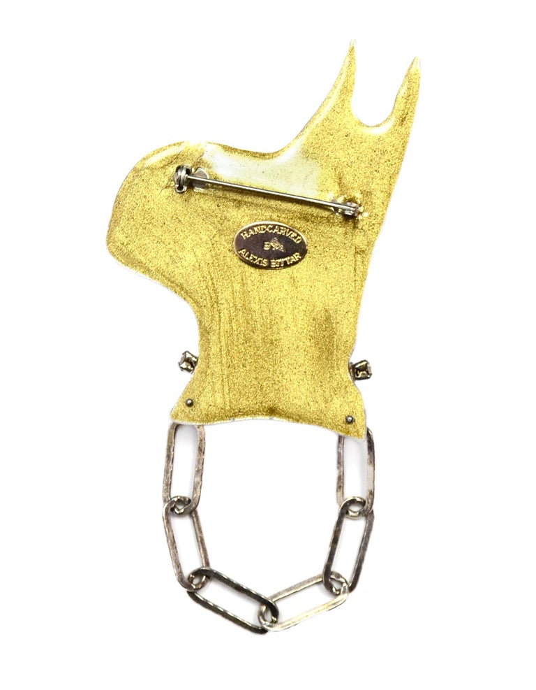Alexis Bittar Lucite Dog Brooch/Pin W/ Pearl and Crystals at 1stDibs ...