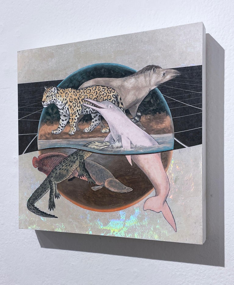 Alexis Kandra - Amazon River (2019), oil painting, ecosystem, animals ...