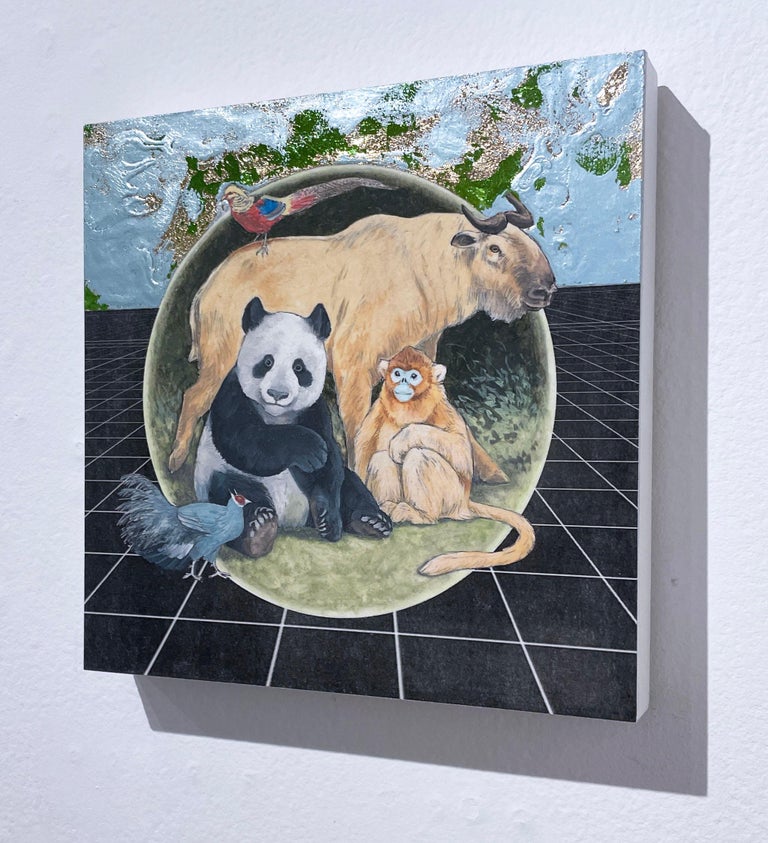 Alexis Kandra - Sichuan Forest (2019), oil painting, ecosystem, animals ...