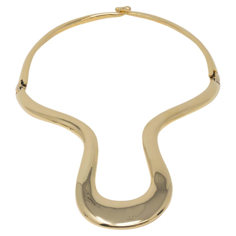 Alexis Kirk Articulated Gold Tone Choker Necklace For Sale at 1stDibs