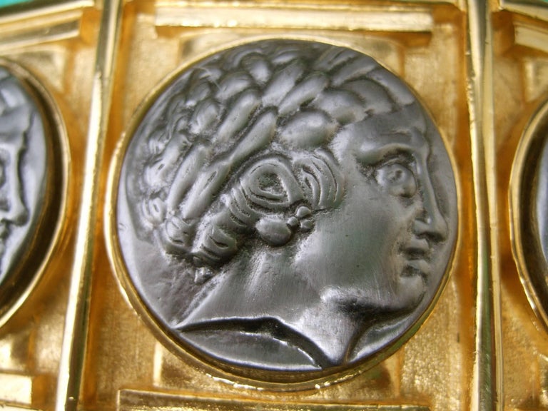Alexis Kirk Massive Gilt Metal Roman Medallion Belt Buckle circa 1980s ...