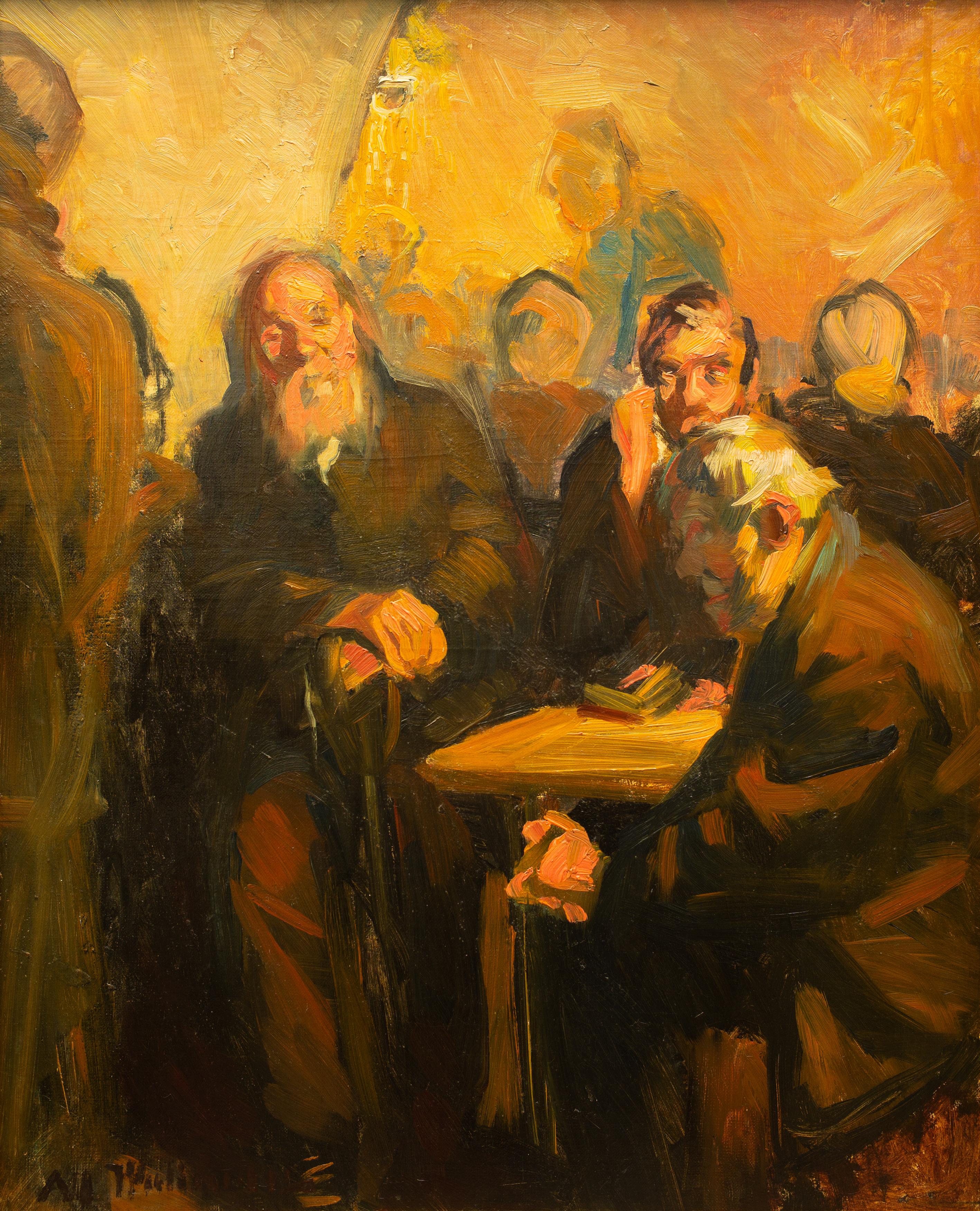 Alf Wallander - Café Scene by Swedish Artist Alf Wallander, Oil on ...