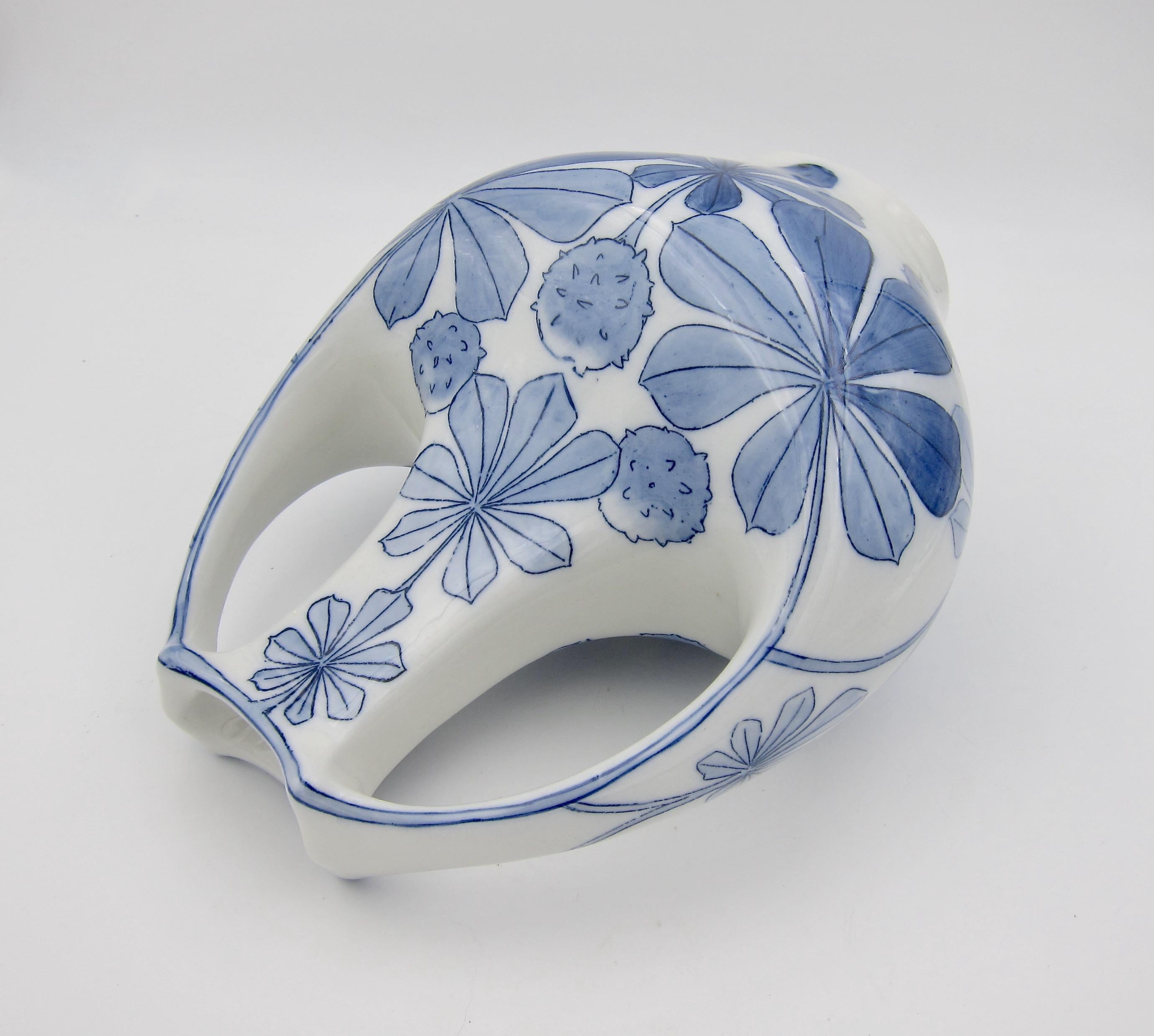 Alf Wallander for Rörstrand of Sweden Blue and White Art Nouveau Vase ...