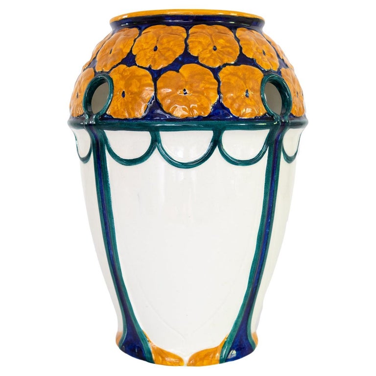 Alf Wallander Swedish Art Nouveau Period Vase with a Crown of Orange ...
