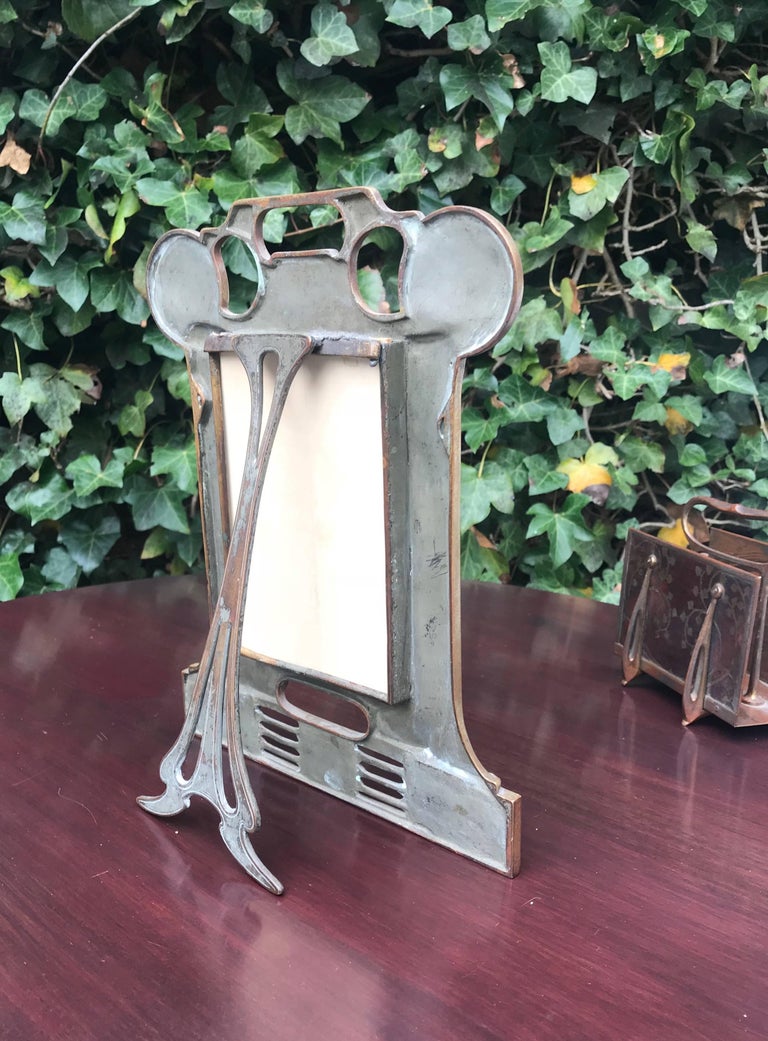 Rare Alfons Mucha Style Art Nouveau Bronze Table Picture Frame with ...