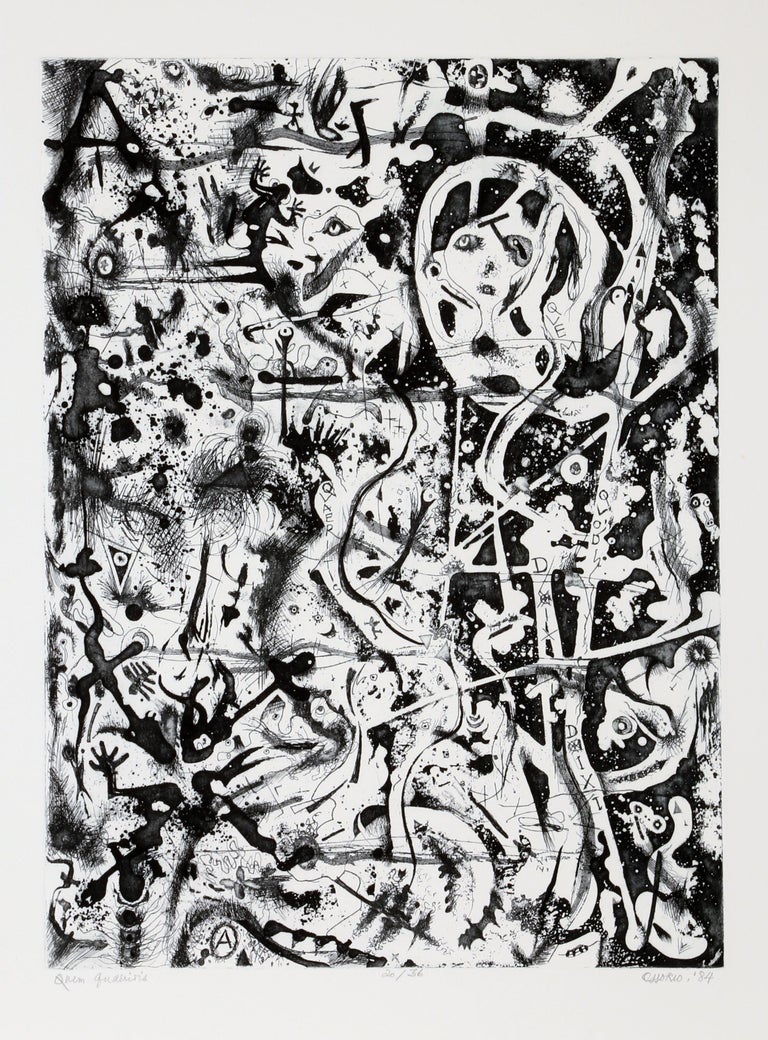 Alfonso Ossorio - Abstract Expressionist etching by Alphonso Ossorio ...