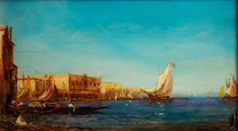 Alfred Bachmann, Pair of Oil on Panel Venice Views, circa 1890-1910 at ...