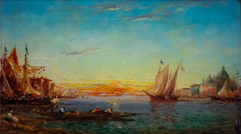 Alfred Bachmann, Pair of Oil on Panel Venice Views, circa 1890-1910 at ...