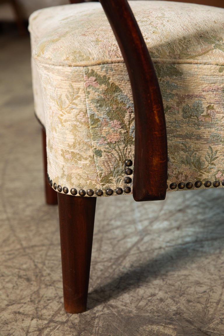 Alfred Christensen Easy Chair with Open Armrests, Denmark, 1940's at ...