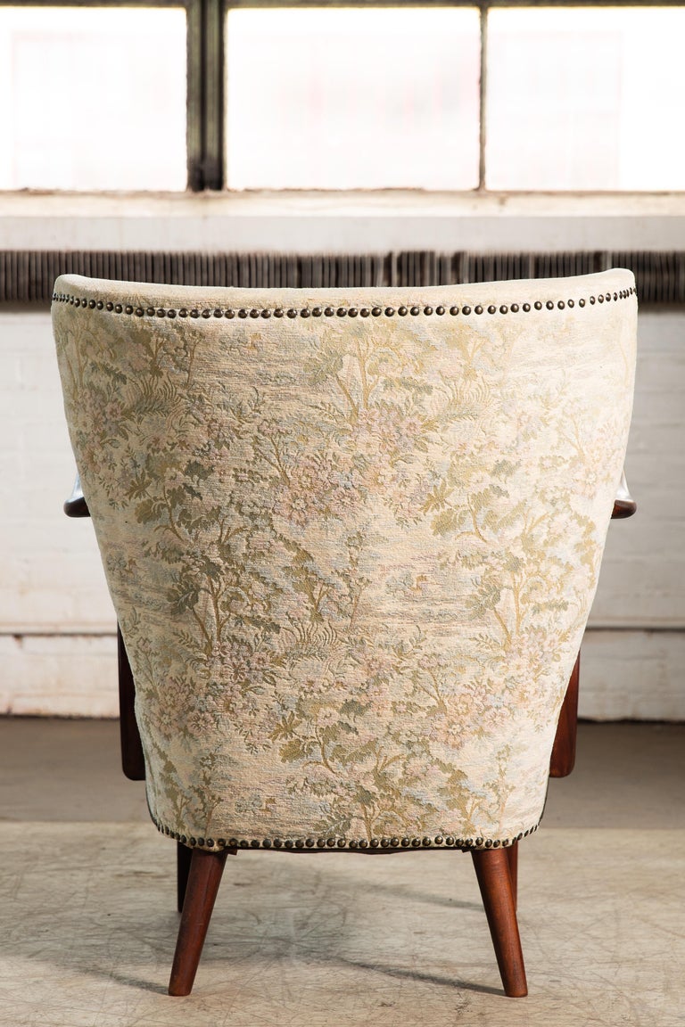 Alfred Christensen Easy Chair with Open Armrests, Denmark, 1940's at ...