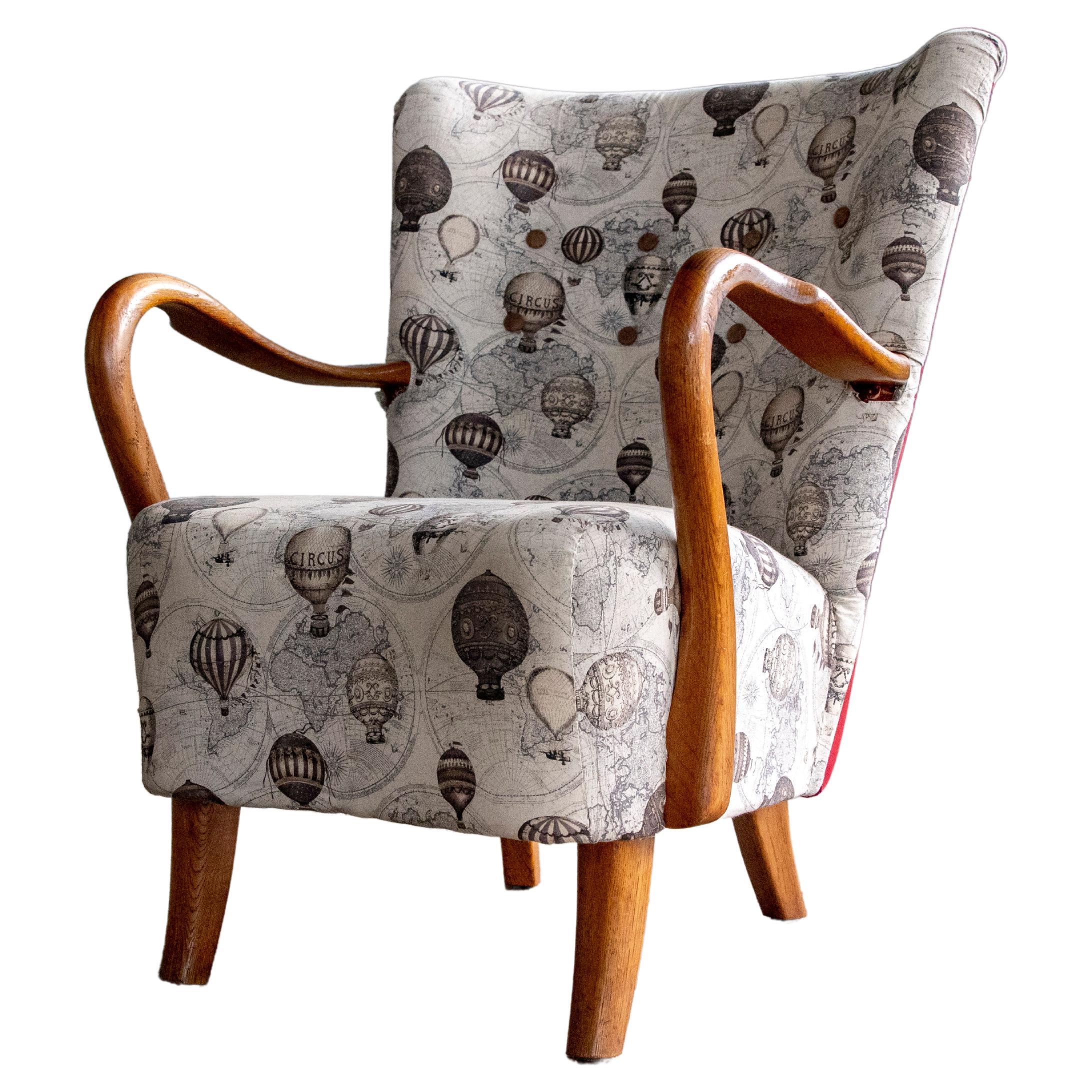 Alfred Christensen Easy Chair with Open Armrests, Denmark, 1940's at ...