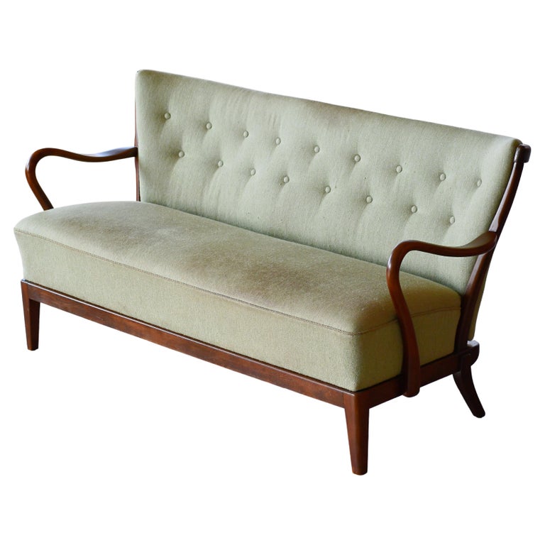 Alfred Christensen Open Arm Settee or Sofa Danish Midcentury, 1940's at ...