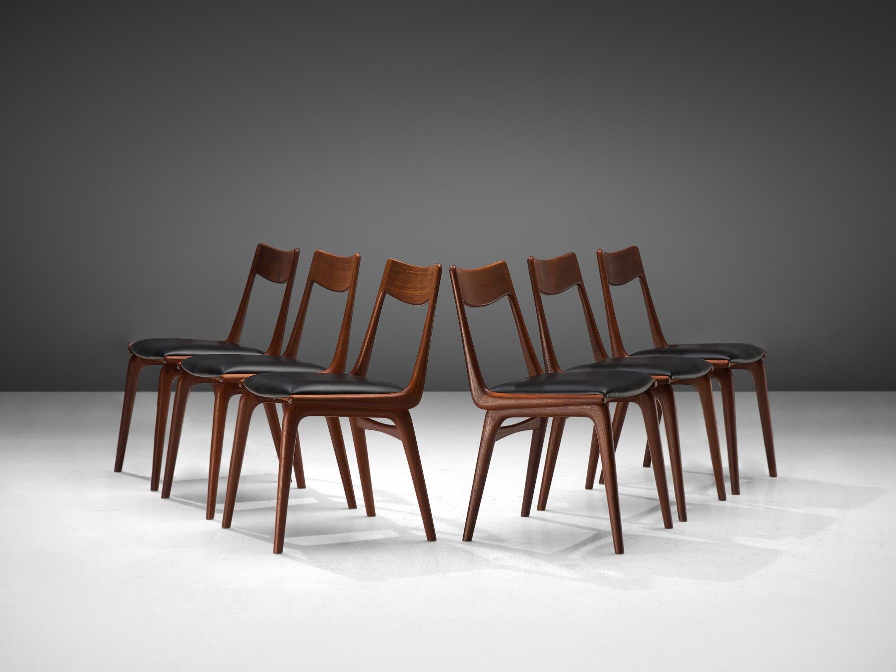 Alfred Christensen Set of Six 'Boomerang' Chairs in Teak For Sale at ...
