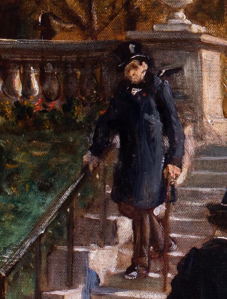 Alfred Dehodencq - 19th Century oil painting of figures in the Jardin ...
