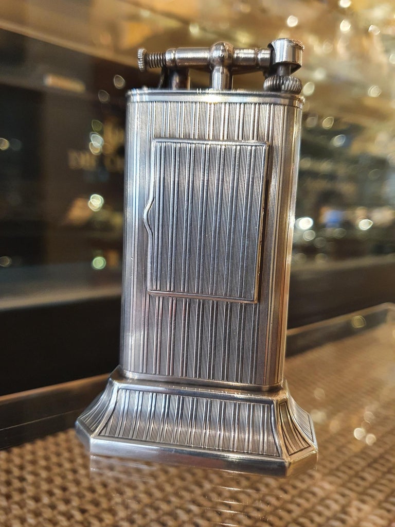 Alfred Dunhill Sterling Silver 'Club Clock' Lighter, 1929 For Sale at ...