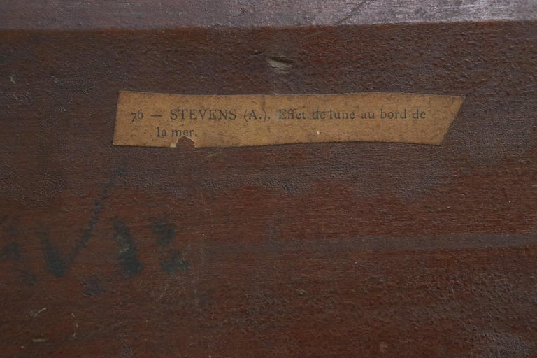 Alfred Émile Léopold Stevens - Effet de lune au bord de la Mer - 19th ...