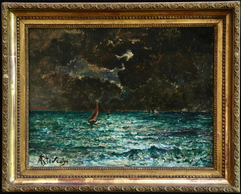 Alfred Émile Léopold Stevens - Effet de lune au bord de la Mer - 19th ...