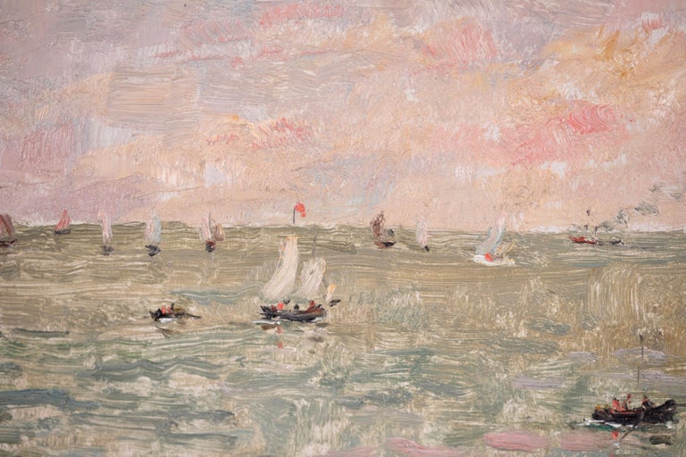 Alfred Émile Léopold Stevens - Treport - Boats off the Coast - Realist ...