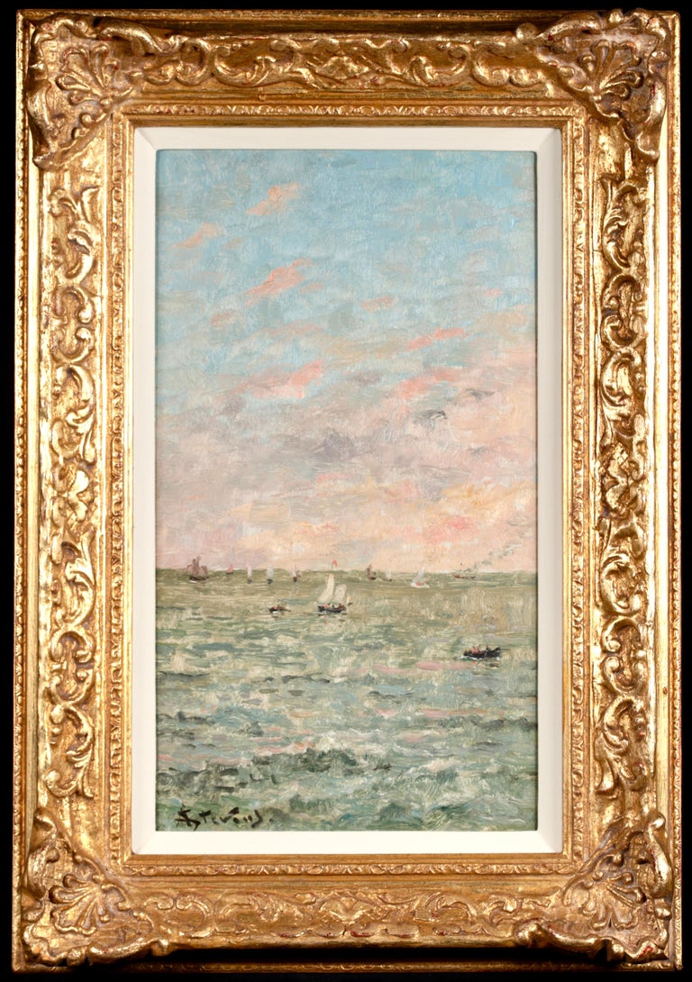 Alfred Émile Léopold Stevens - Treport - Boats off the Coast - Realist ...