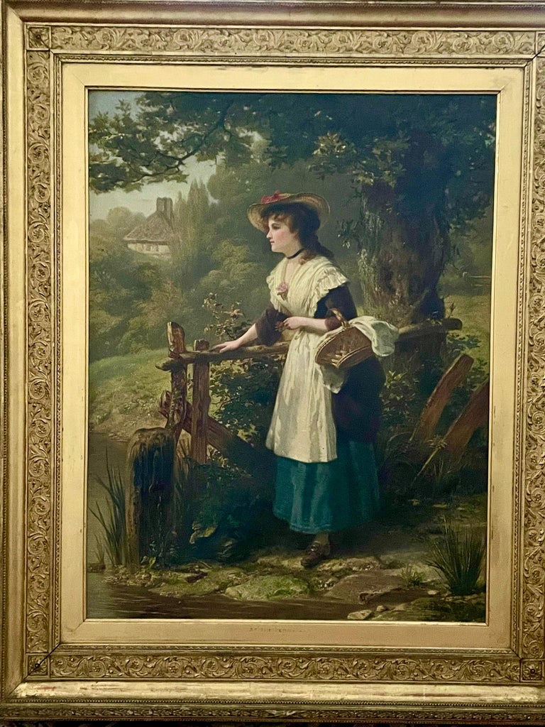 alfred fowler patten - Alone at the Ferry For Sale at 1stDibs