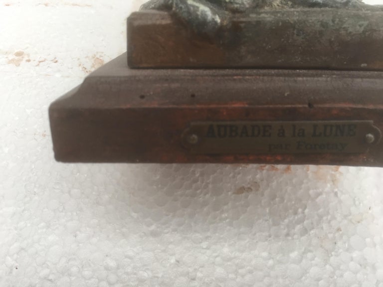 Alfred-Jean Foretay "Aubade à La Lune" Two Art Nouveau Sculptures at ...
