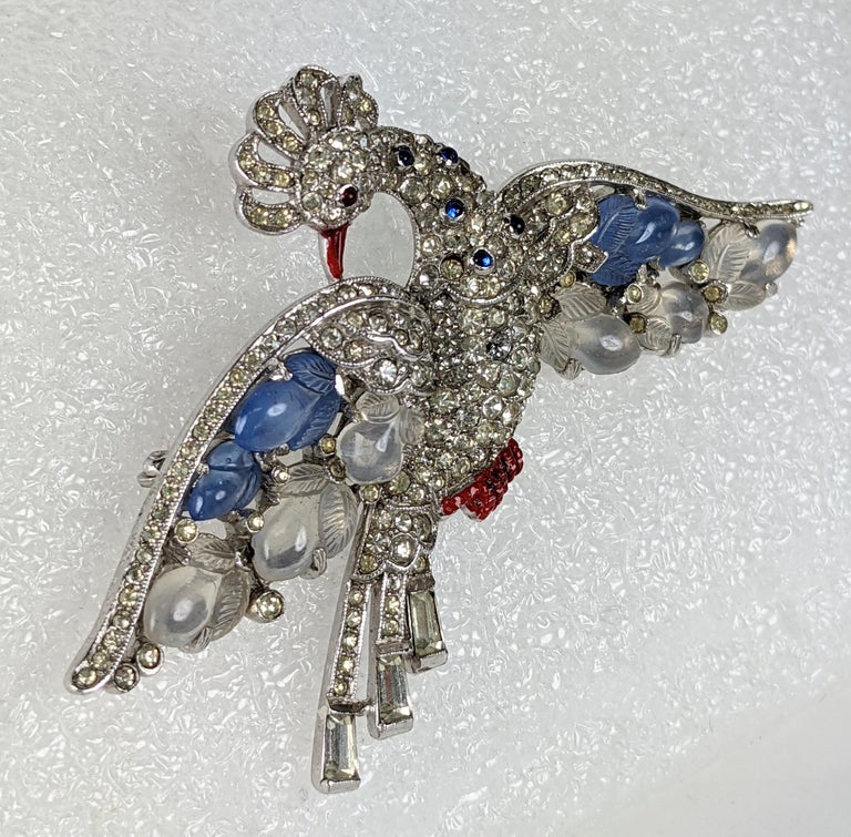 Alfred Philippe for Trifari Fruit Salad Peacock For Sale at 1stDibs