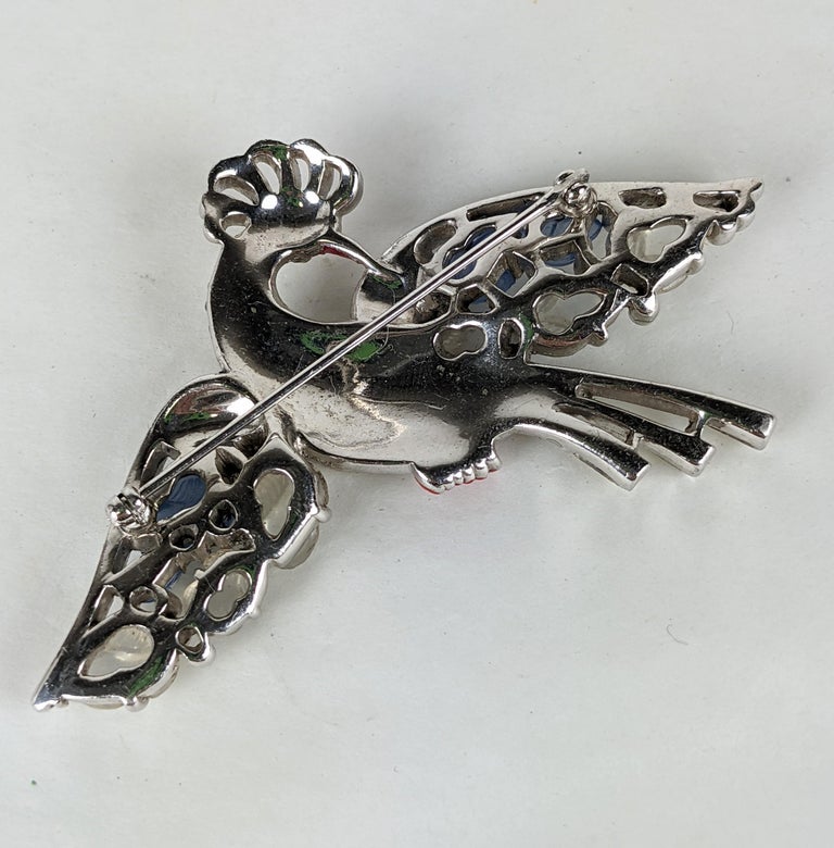 Alfred Philippe for Trifari Fruit Salad Peacock For Sale at 1stDibs