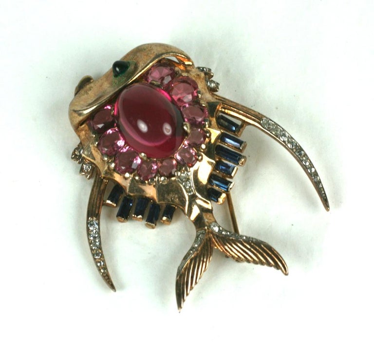 Alfred Philippe for Trifari Retro Angel Fish Brooch at 1stDibs