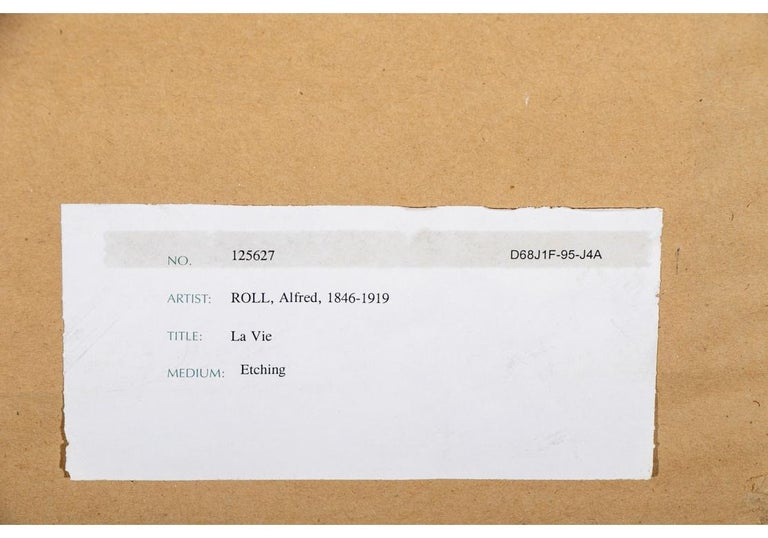 Alfred Philippe Roll 'French, 1846-1919' Etching, "La Vie" For Sale at ...