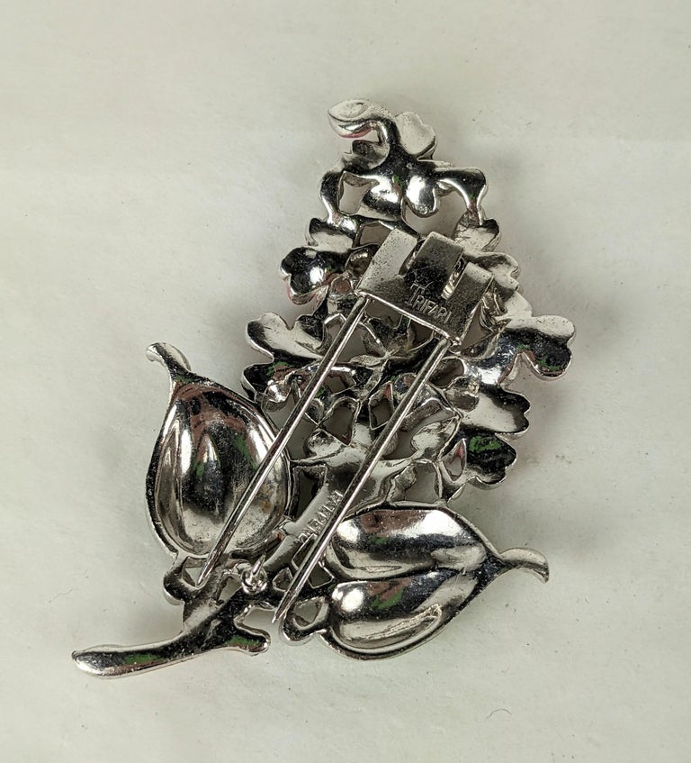 Alfred Philippe Trifari Enamel Lilac Clip Brooch For Sale at 1stDibs