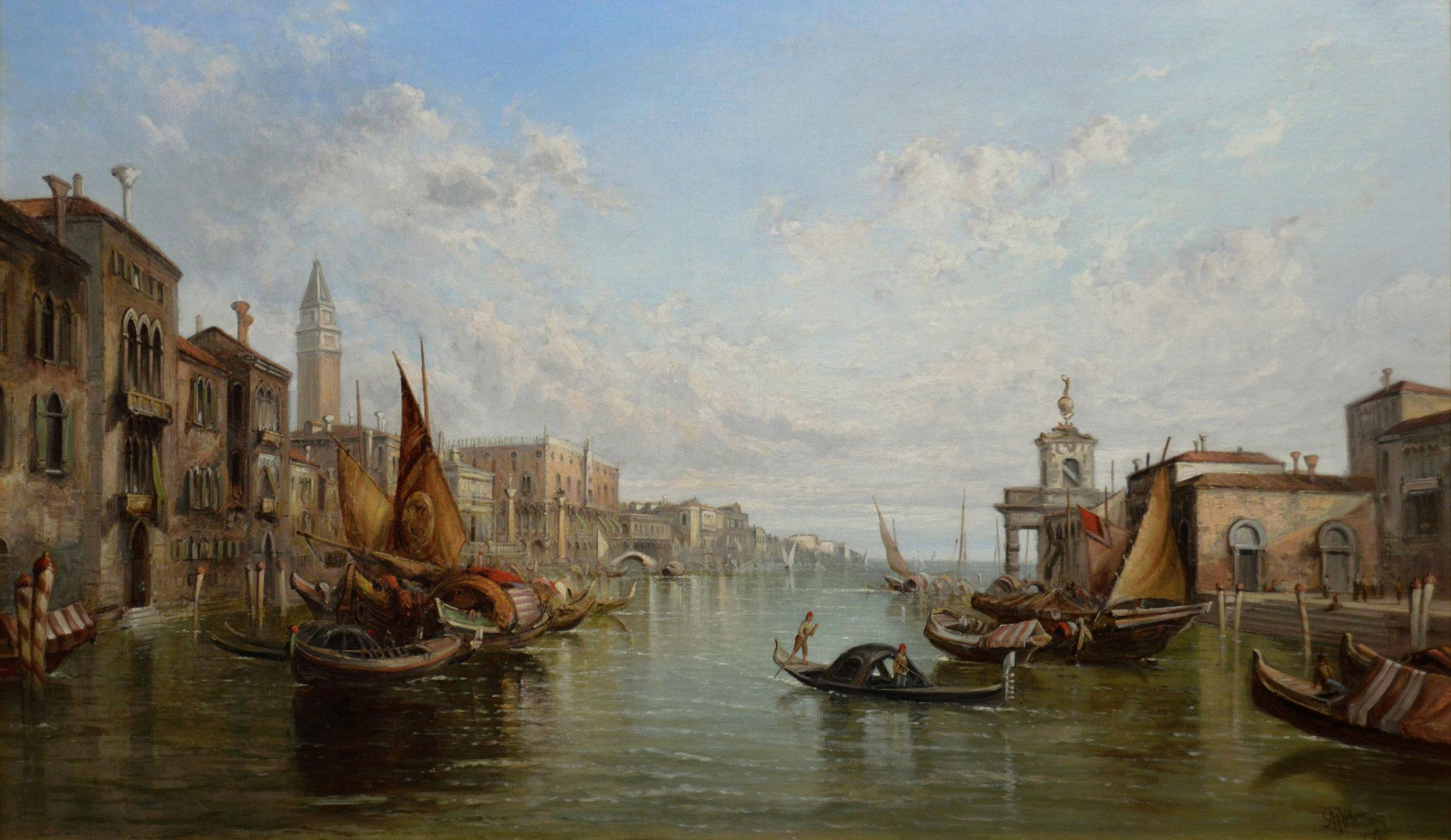 Alfred Pollentine - 19th Century large townscape oil painting of The ...