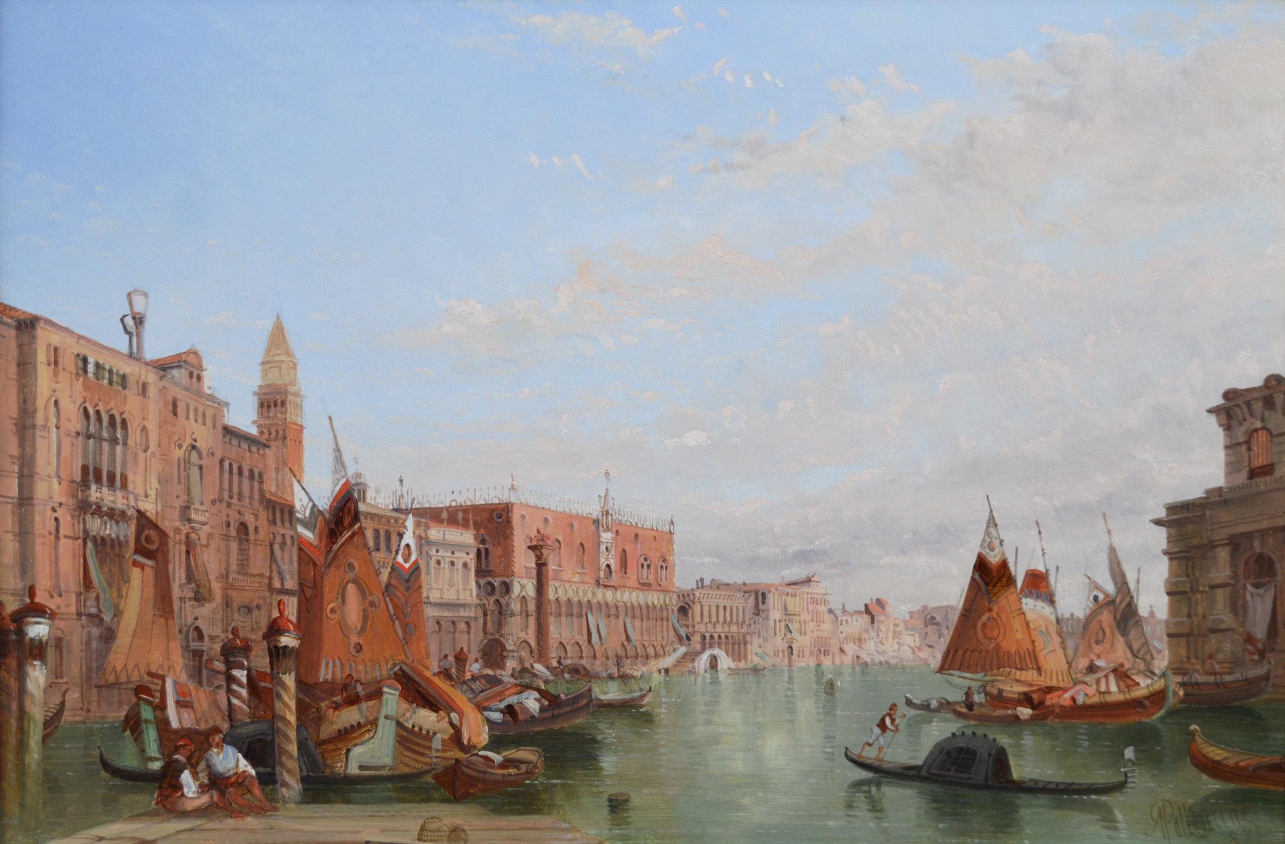 Alfred Pollentine - 19th Century oil painting of The Grand Canal ...