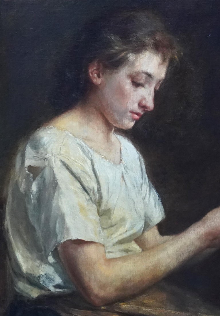 Alfred Ronner - The Flax Spinner - Belgian Victorian art female ...