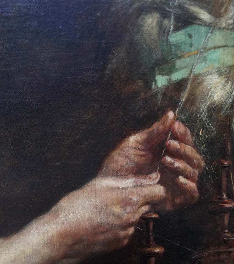 Alfred Ronner - The Flax Spinner - Belgian Victorian art female ...