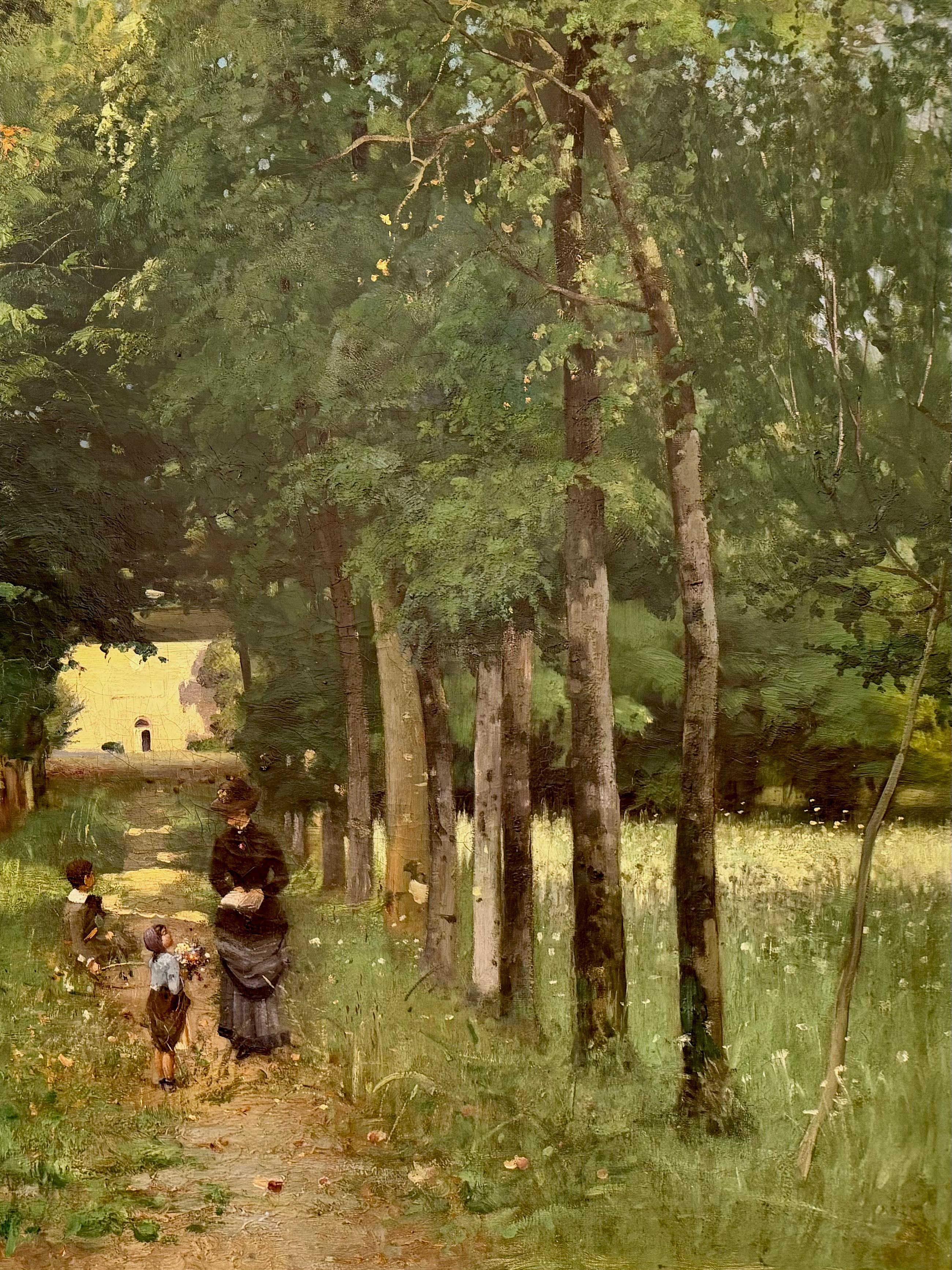 Alfred Smith - 'Mother with Children on a Wooded Path, Bordeaux ' by ...