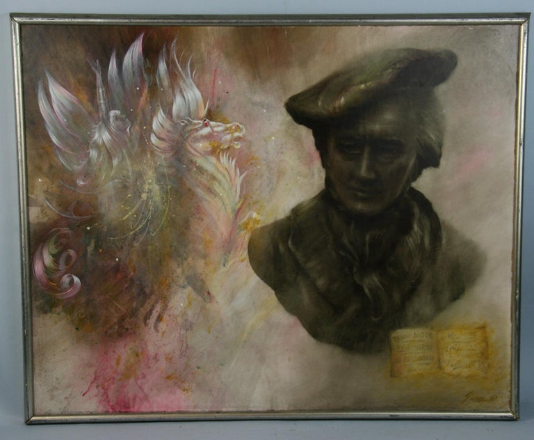 Alfred Sussi - Surreal Figurative Oil Painting Composer Dreaming 1940 ...