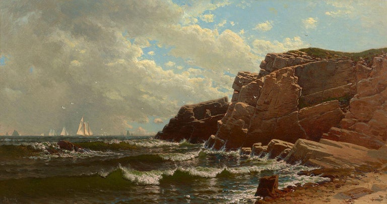 Alfred Thompson Bricher - Rocky Coastline with Sailboats For Sale at ...
