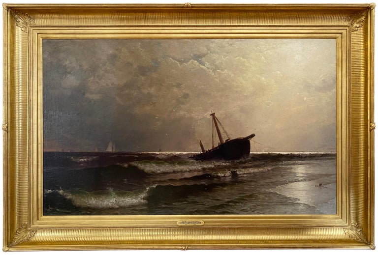 Alfred Thompson Bricher - Under a Divided Sky, Seascape of Shipwreck ...