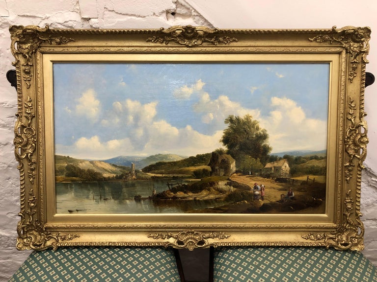 Alfred Vickers - A Rhineland View - Rural Landscape Oil Painting By ...