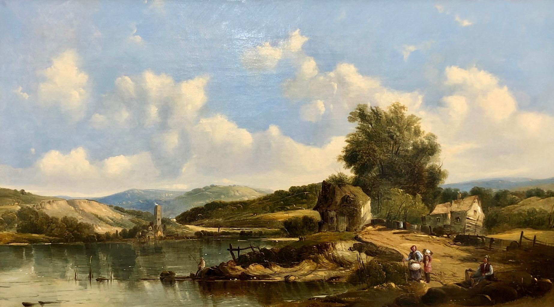 Alfred Vickers - A Rhineland View - Rural Landscape Oil Painting By ...