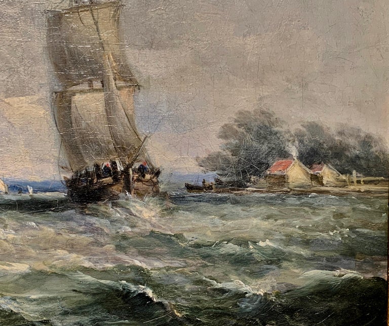 Alfred Vickers - English Victorian sail and steam boats at sea at 1stDibs