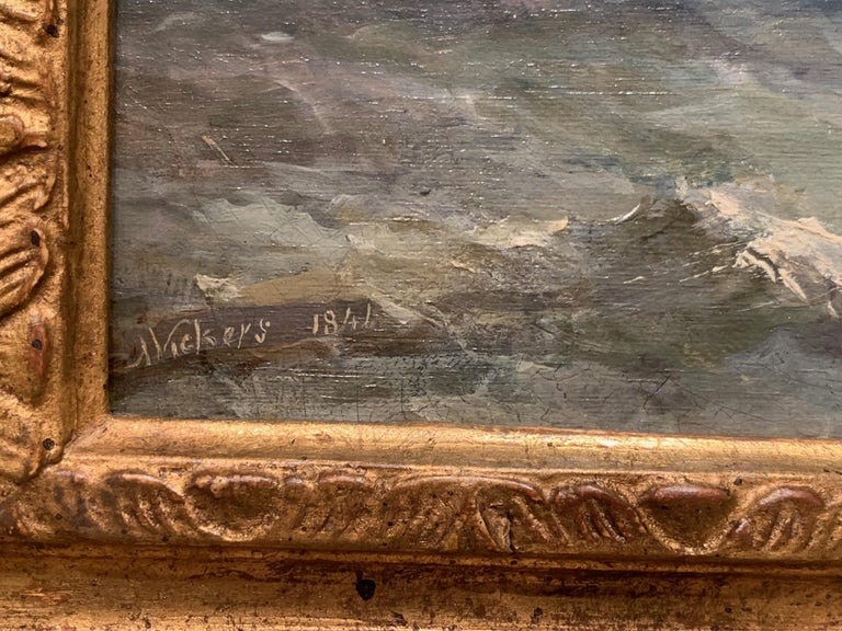 Alfred Vickers - English Victorian sail and steam boats at sea at 1stDibs