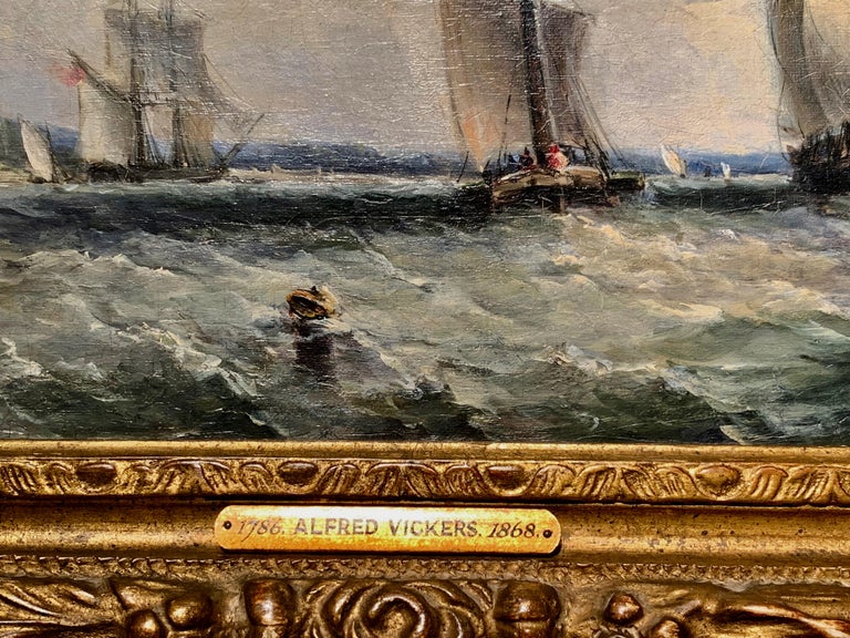 Alfred Vickers - English Victorian sail and steam boats at sea at 1stDibs