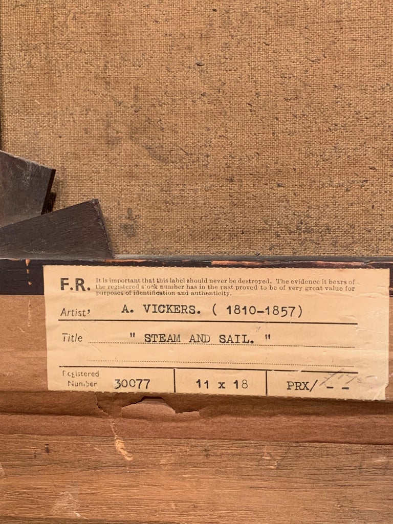 Alfred Vickers - English Victorian sail and steam boats at sea at 1stDibs