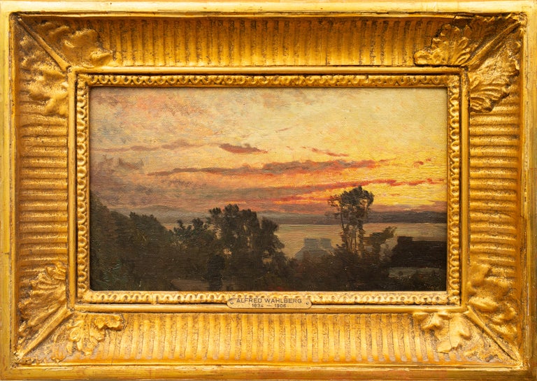 Alfred Wahlberg - A Beautiful Sunset by Swedish Impressionist Painter ...
