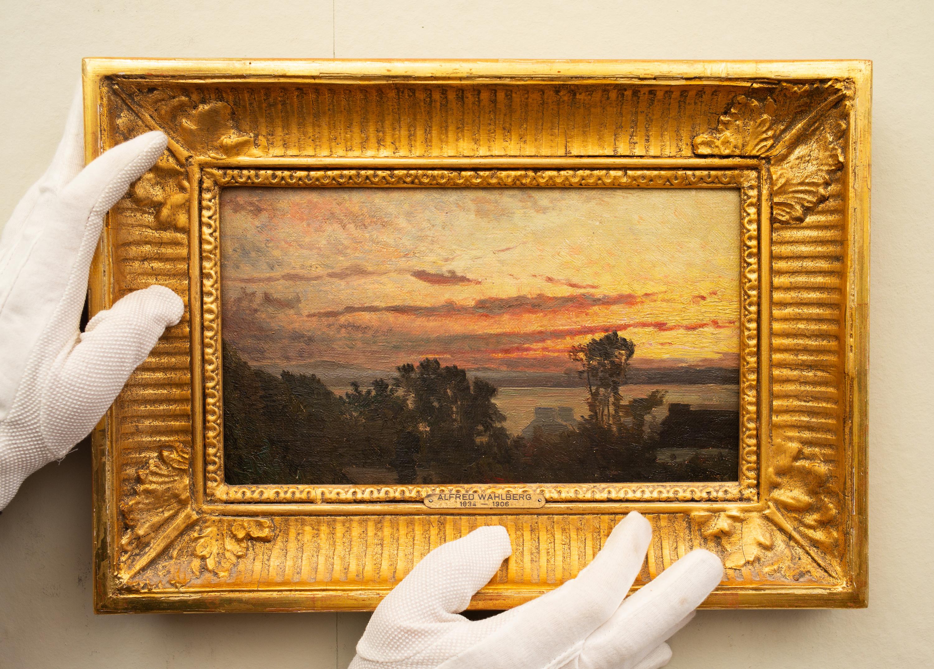 Alfred Wahlberg - A Beautiful Sunset by Swedish Impressionist Painter ...